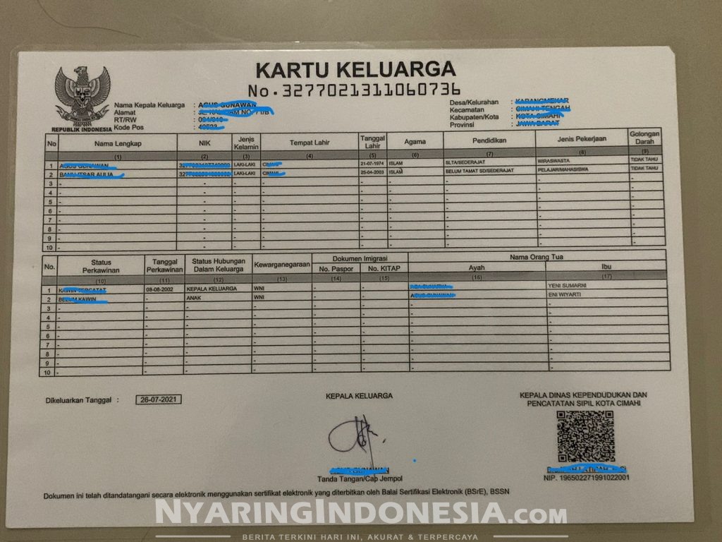 Panduan Mencetak Kartu Keluarga (KK) Secara Online - NyaringIndonesia.com